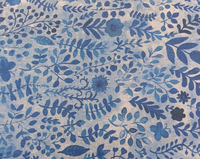 Floral Menagerie 3FMB3 Medium Blue - Floral Sprigs - Floral Spray ...