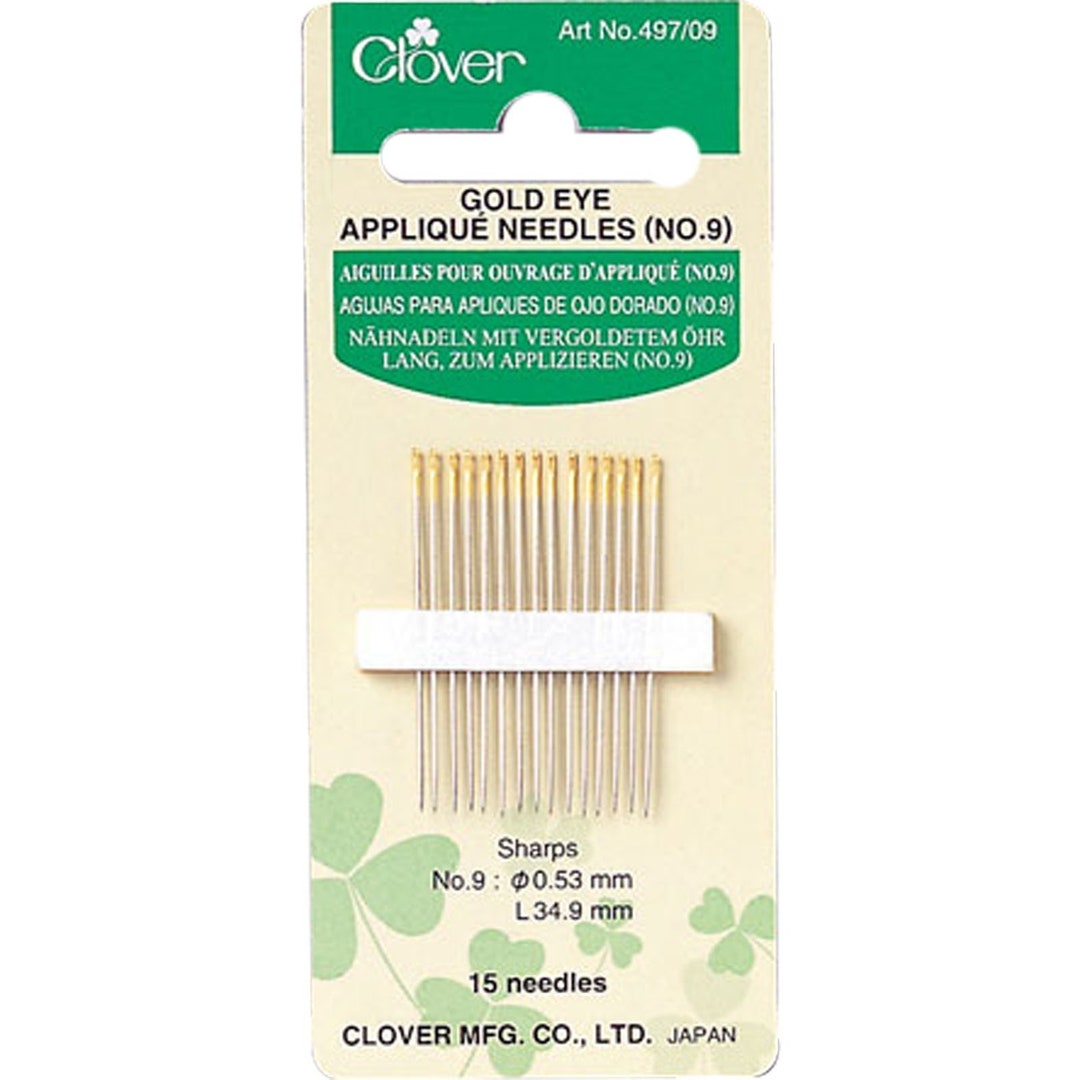Gold Needles - Sharp Tip Applique - Choose Size - Qty 15 in Pack #497 ...