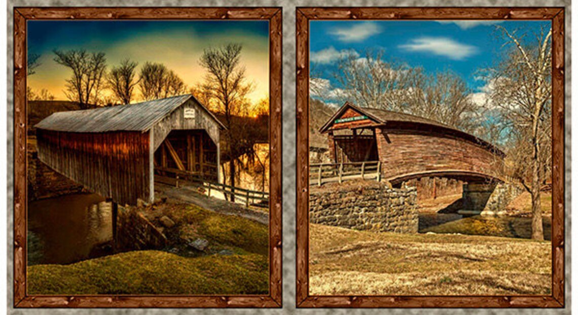 Covered Bridge Fabric Bridge Fabric Artworks VII Larry | Etsy