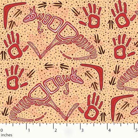 Australian Fabric - Kangaroo Fabric - Aboriginal Fabric - Rock Art ...