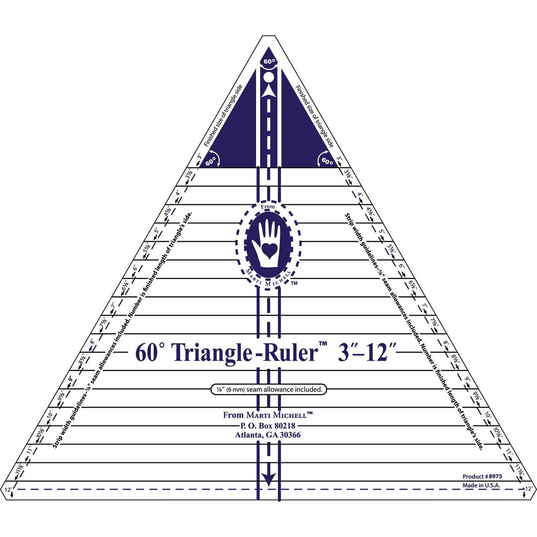 Triangle Ruler 60-degree Blunt Top Marti Michell MM 8975 Size 3 12 Sold ...