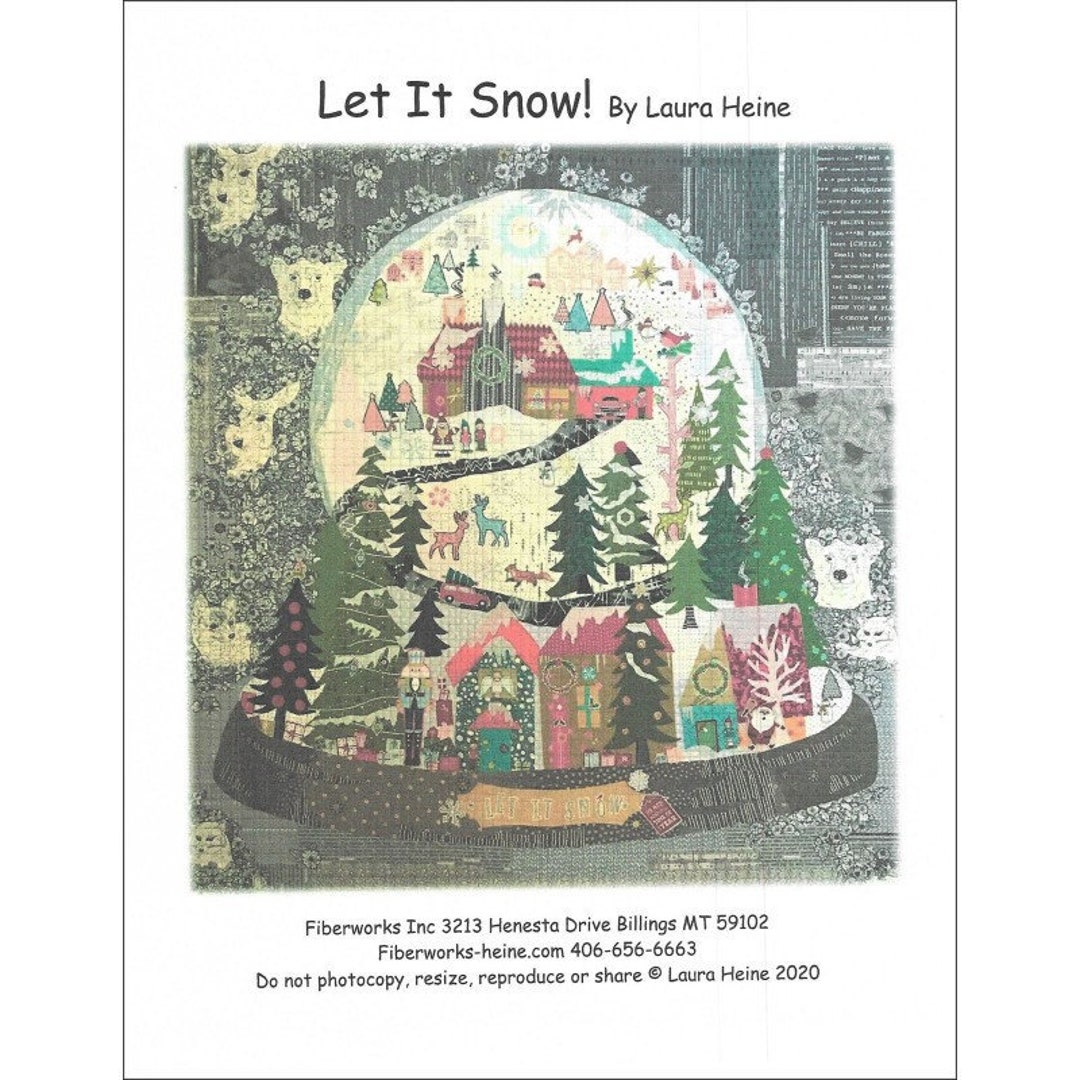 Let It Snow Collage - Laura Heine Pattern - Applique Quilt - Snowglobe Collage 36"x37" - DIY ...