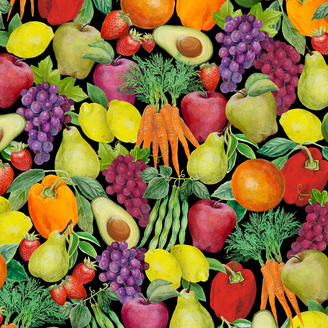 Packed Produce Vegetable Fabric Wilmington Fresh From | Etsy