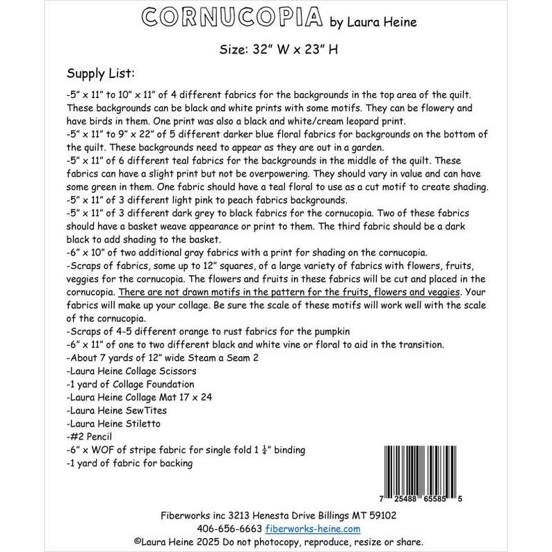 Cornucopia Collage - Laura Heine - Applique Quilt Seasonal Decor ...