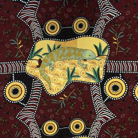 Australian Fabric, Aboriginal Fabric, Nambooka Fabric - Blue Tongue ...