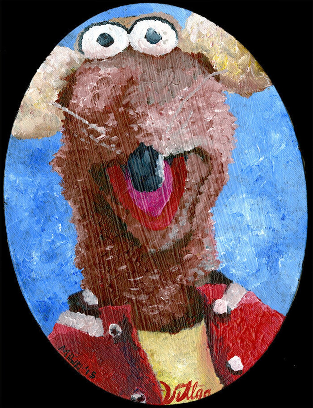Muppets-inspired Rizzo the Rat 9x12" Oval Canvas Acrylic Painting - Etsy