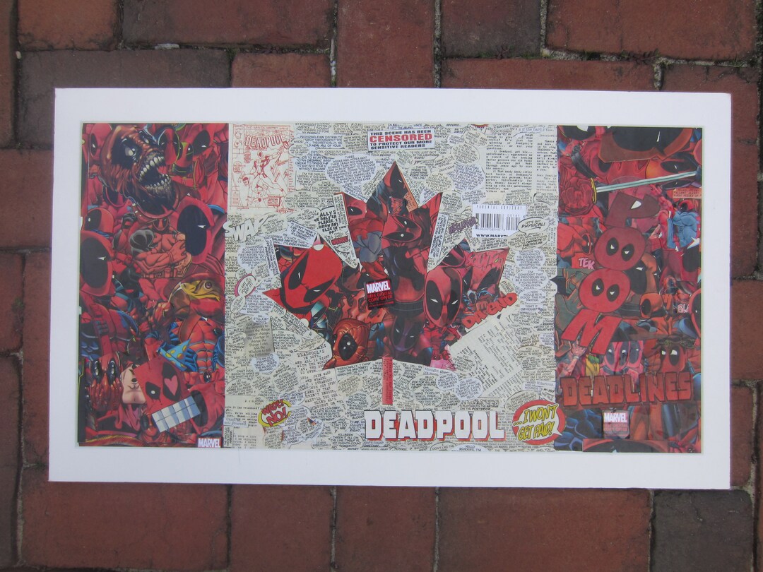 Original Deadpool Canada Flag Comic Book Collage - Etsy