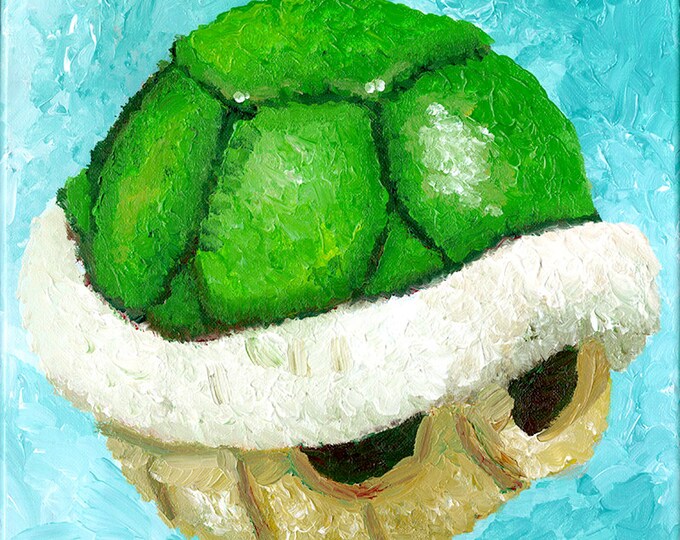 Original 12x12 Acrylic Super Mario-inspired Green Shell - Etsy