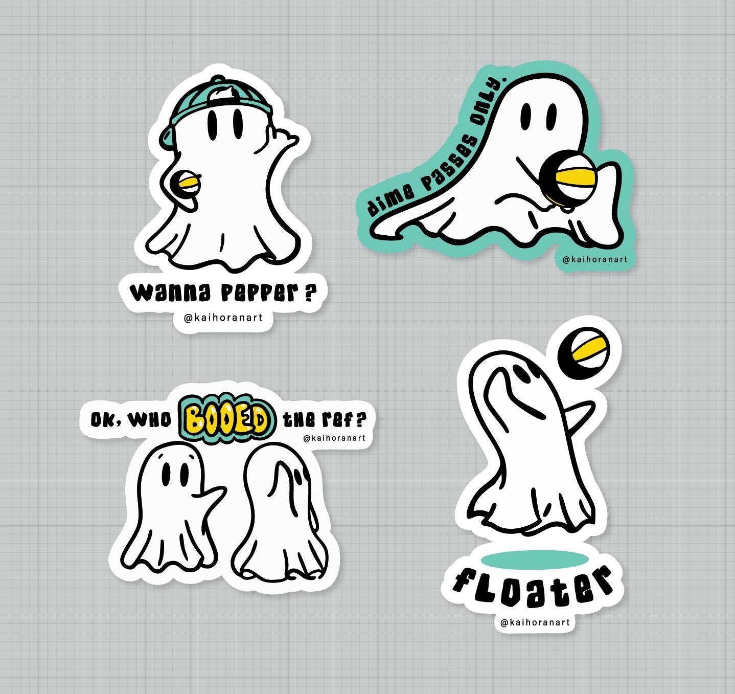 Ghost Volleyball Sticker Pack | Cute Sports Stickers for Players | Fun ...