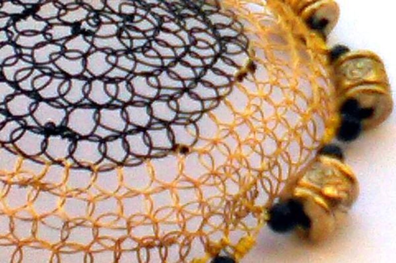 Gold Beaded Kippah Black and Gold Wire Kippah Yarmulke for - Etsy