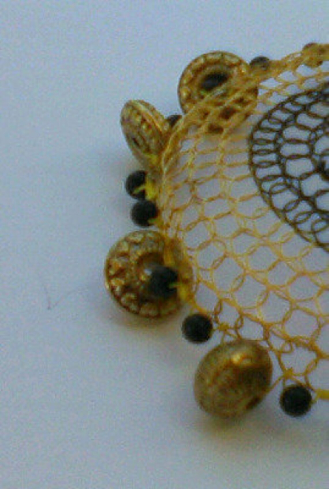 Gold Beaded Kippah Black and Gold Wire Kippah Yarmulke for | Etsy