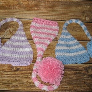 Pattern Crochet Baby Hat / Striped Pixie Hat / DIY Instructions /tutorial/newborn /0-3month / 3 ...