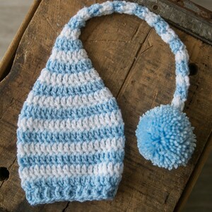 Pattern Crochet Baby Hat / Striped Pixie Hat / DIY Instructions /tutorial/newborn /0-3month / 3 ...