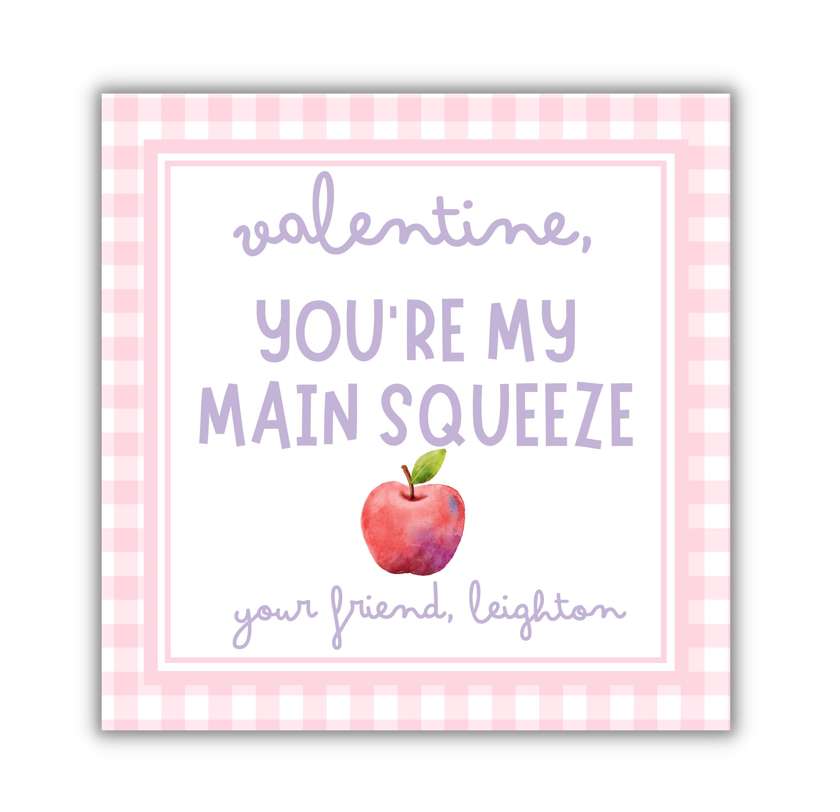 Printable Valentines Day Card for Kids Valentine Tags, You're My Main ...