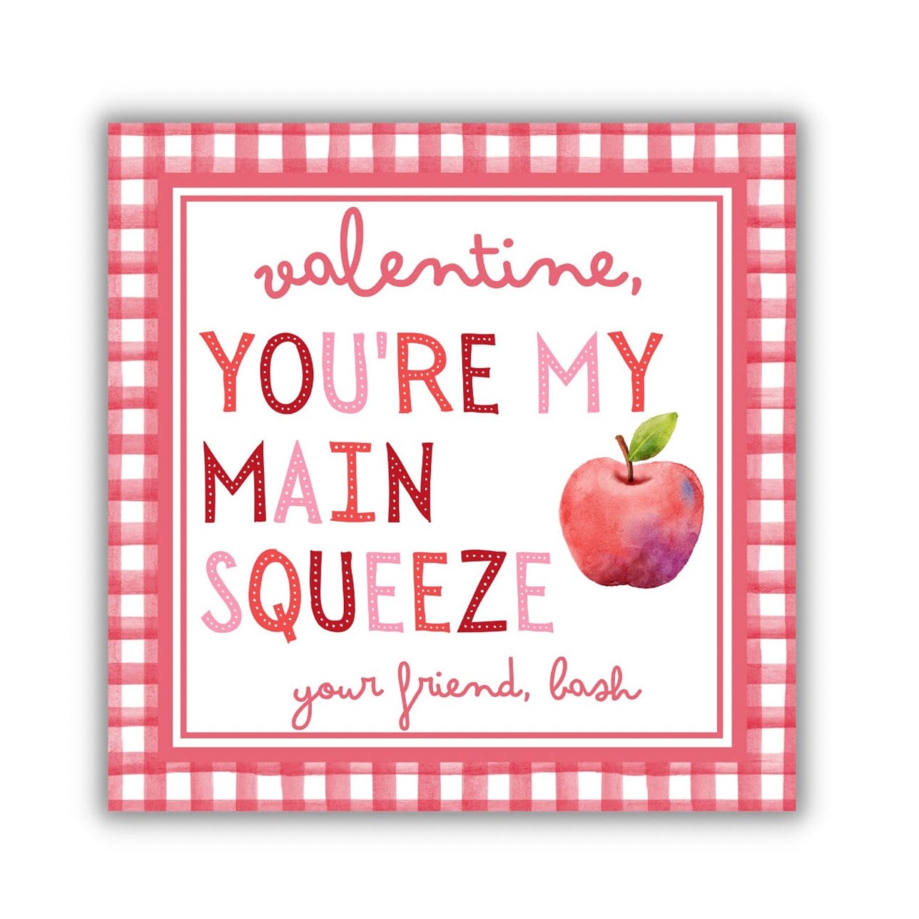 Printable Valentines Day Card for Kids, Valentine Tags, You're My Main ...