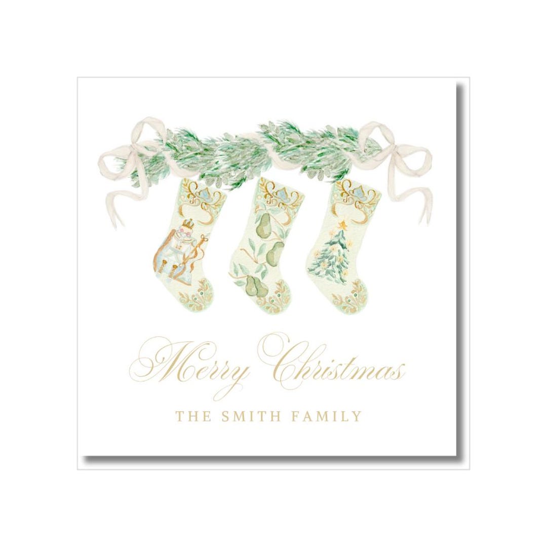 Stocking Christmas Stickers | Traditional Gift Tag | Script Sticker ...