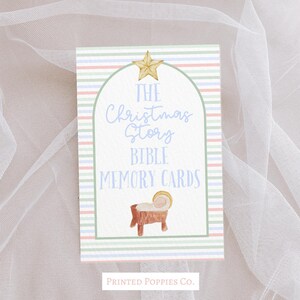 The Christmas Story Bible Memory Verse Cards | Scripture | Advent ...