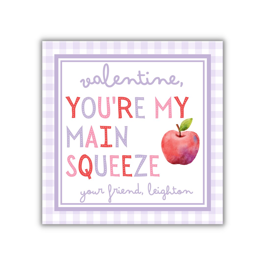 Printable Valentines Day Card for Kids Valentine Tags, You're My Main ...