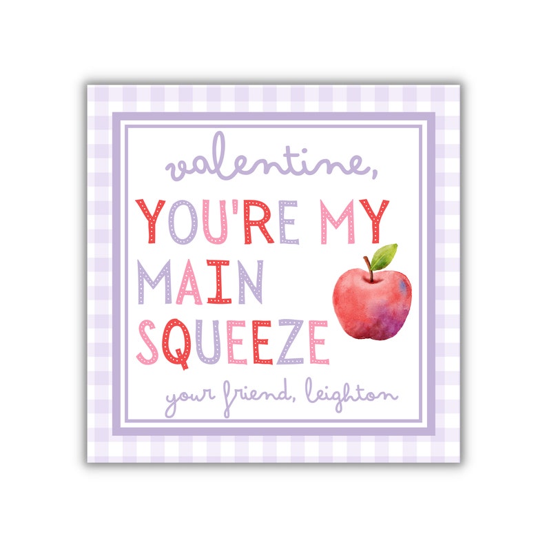 Printable Valentines Day Card for Kids Valentine Tags, You're My Main ...