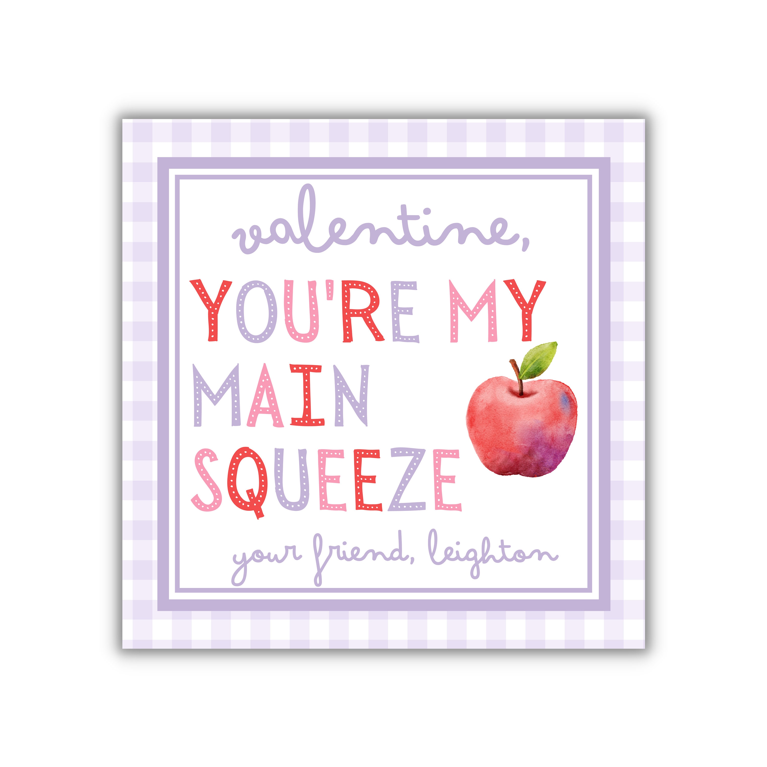 Printable Valentines Day Card for Kids Valentine Tags, You're My Main ...