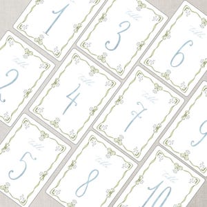 Blue & Green Watercolor Table Numbers With Rounded Corner | Wedding ...