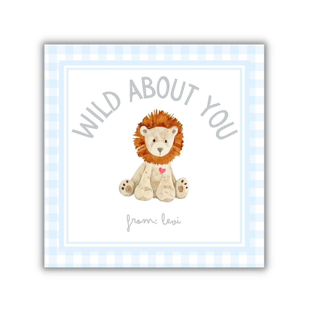Printable Valentines Day Card for Kids Valentine Tags, Wild About You ...