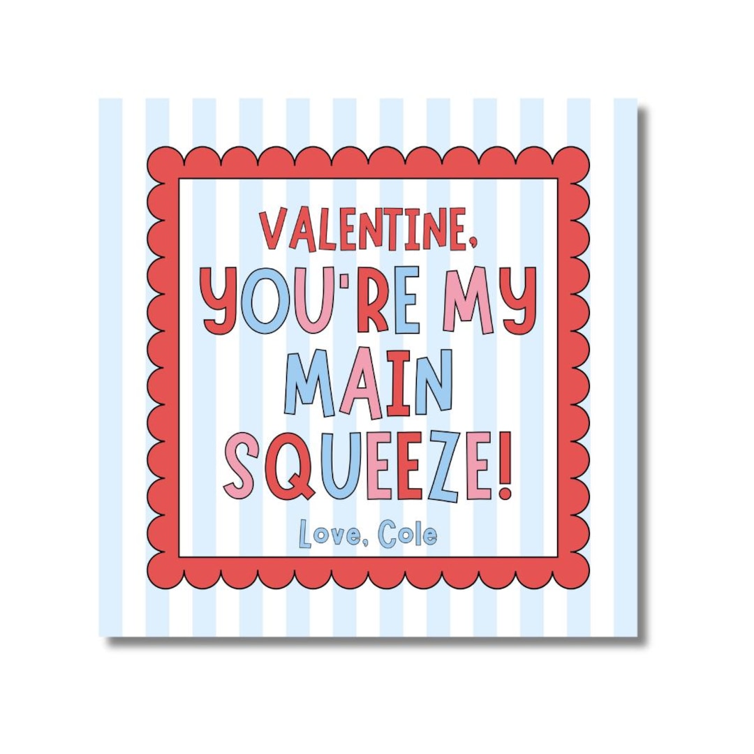 Printable Valentine's Day Card for Kids Valentine Tags, You're My Main ...