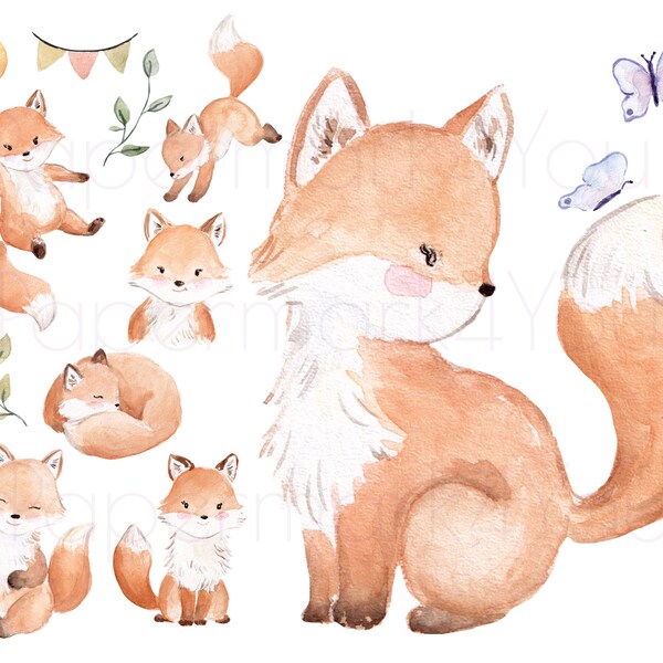 Fox Clipart - Etsy