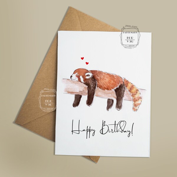 Panda Birthday Card - Etsy