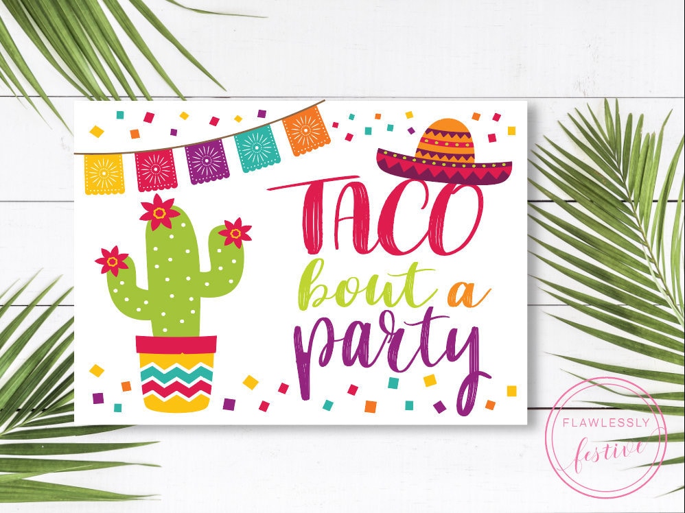 Taco Bout a Party. Printable. Digital Download. - Etsy