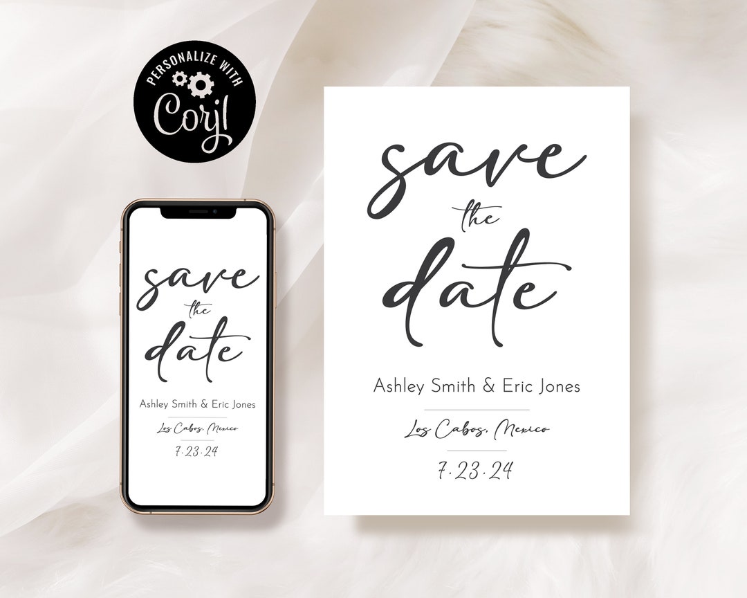 Save the Date • Edit Yourself With Corjl • Print or Digital - Etsy