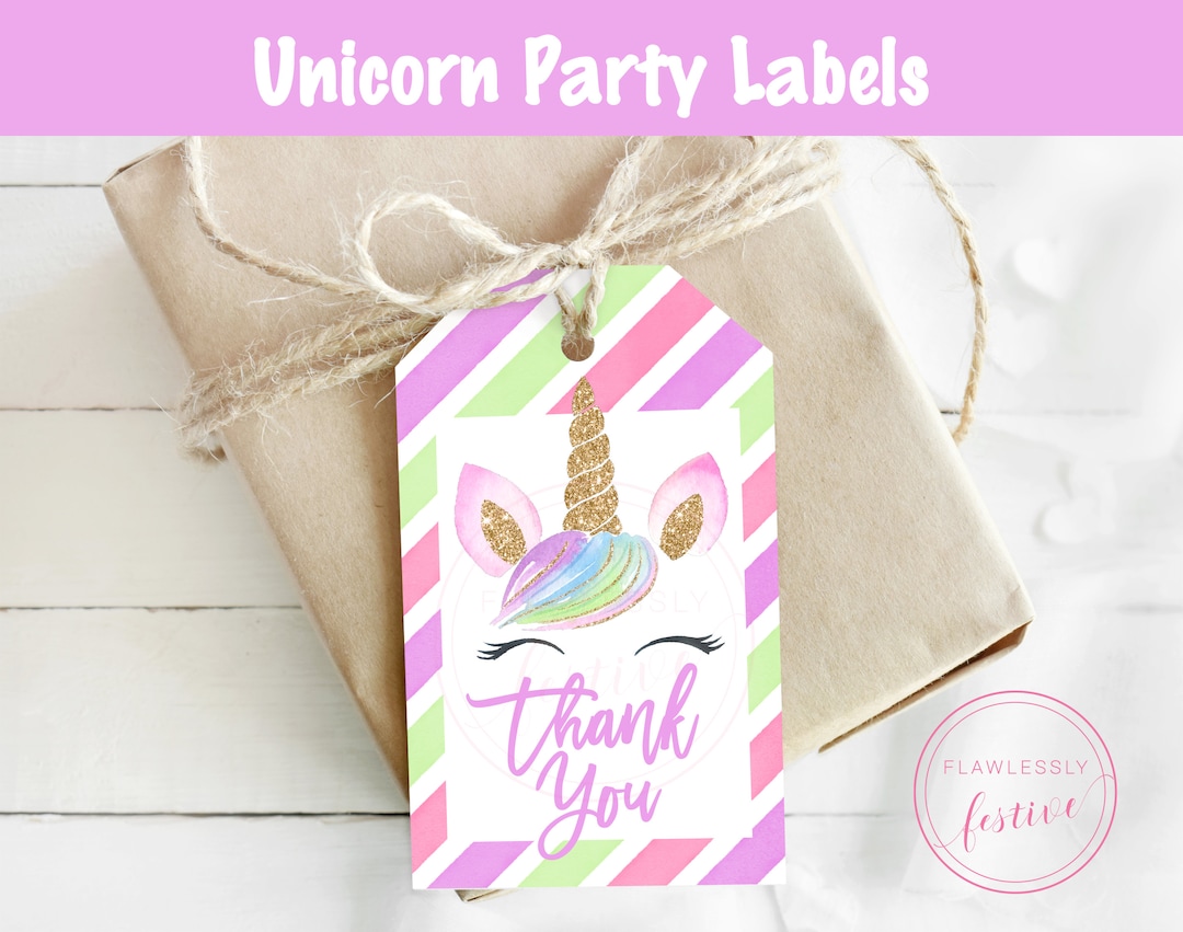 Unicorn Labels • Unicorn Tags • Unicorn Party Favor Tags • Unicorn Gift ...