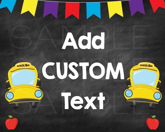 Back to School First Day on Bus Sign 8x10 Edit - Etsy
