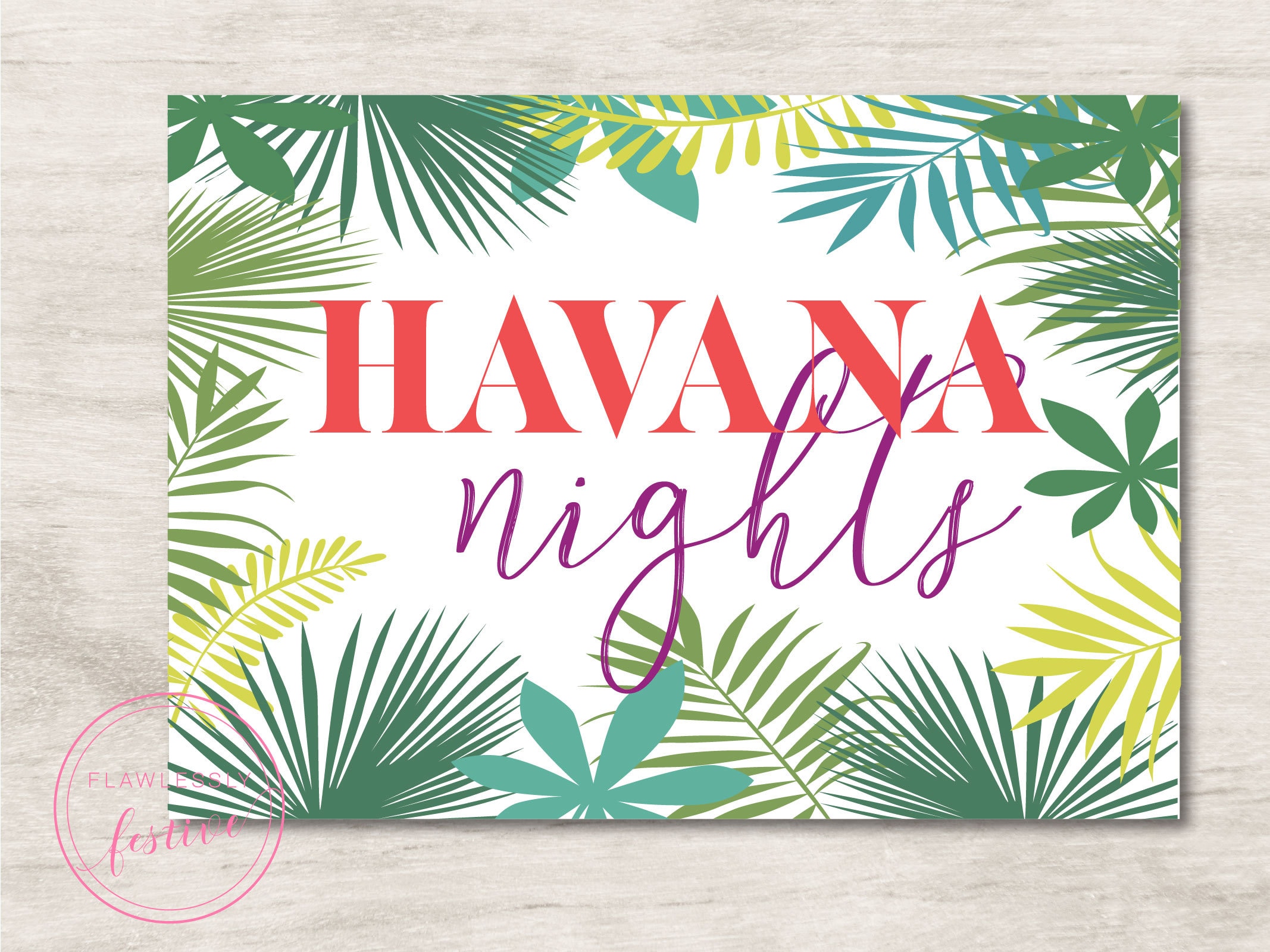 Havana Nights Printable. Instant Download. - Etsy