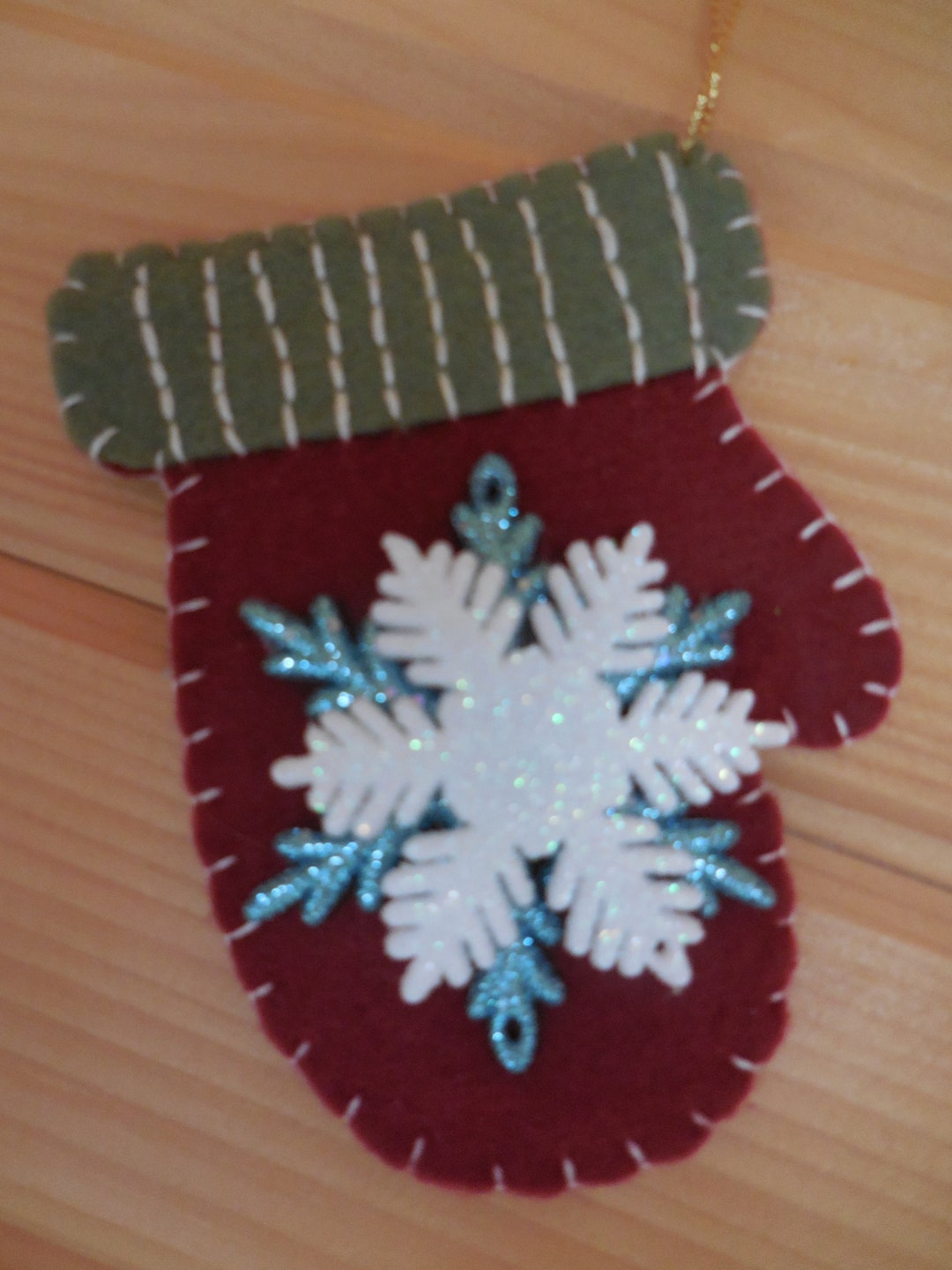 Ornement de mitaine de flocon de neige - Etsy France