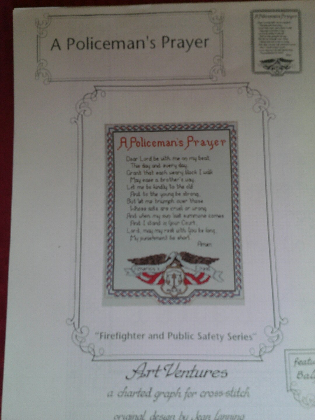 A Policeman's Prayer Cross Stitch Pattern - Etsy