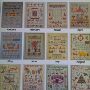 Sampler of the Month Cross Stitch Booklet - Etsy