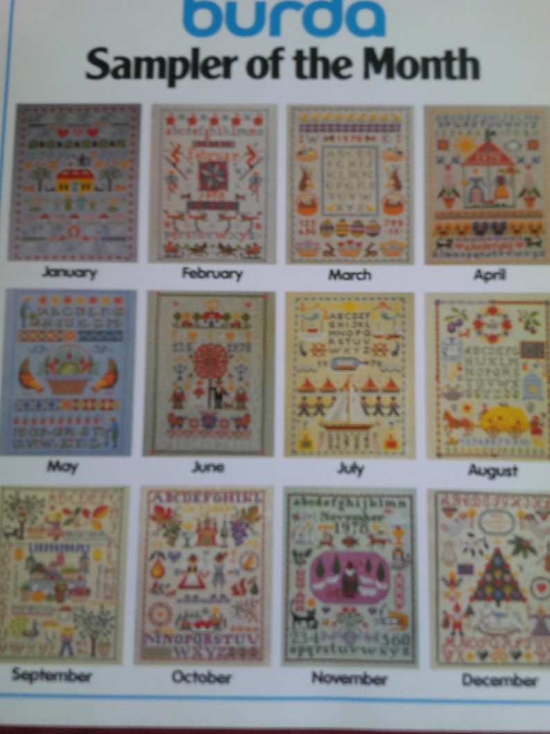 Sampler of the Month Cross Stitch Booklet - Etsy