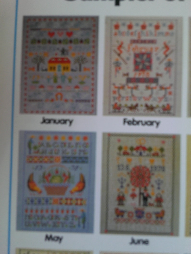 Sampler of the Month Cross Stitch Booklet - Etsy
