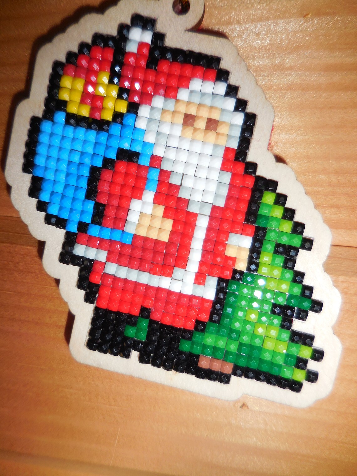 Diamond Dot Santa Ornament - Etsy