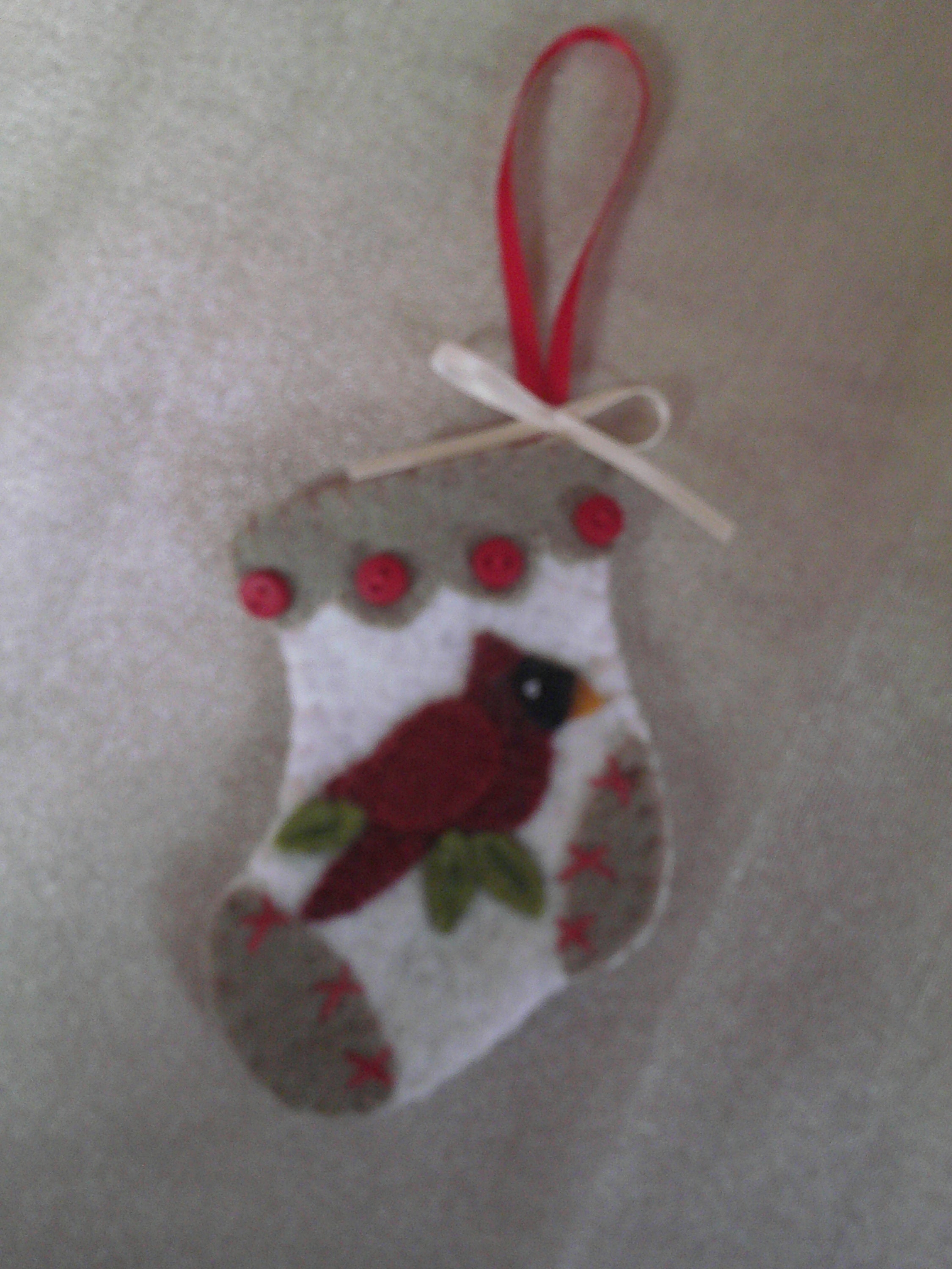 The Cardinal Mini Stocking Ornament - Etsy