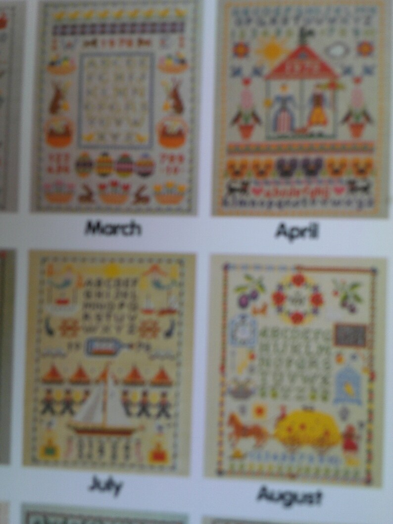 Sampler of the Month Cross Stitch Booklet - Etsy