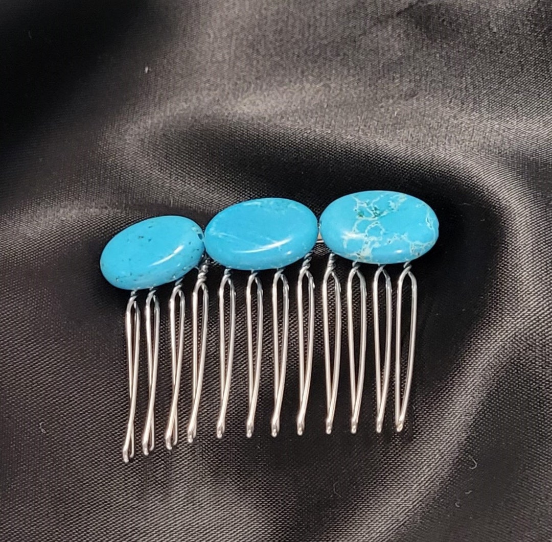 Turquoise Hair Comb, Turquoise Hair Jewelry, Turquoise Hairpiece ...