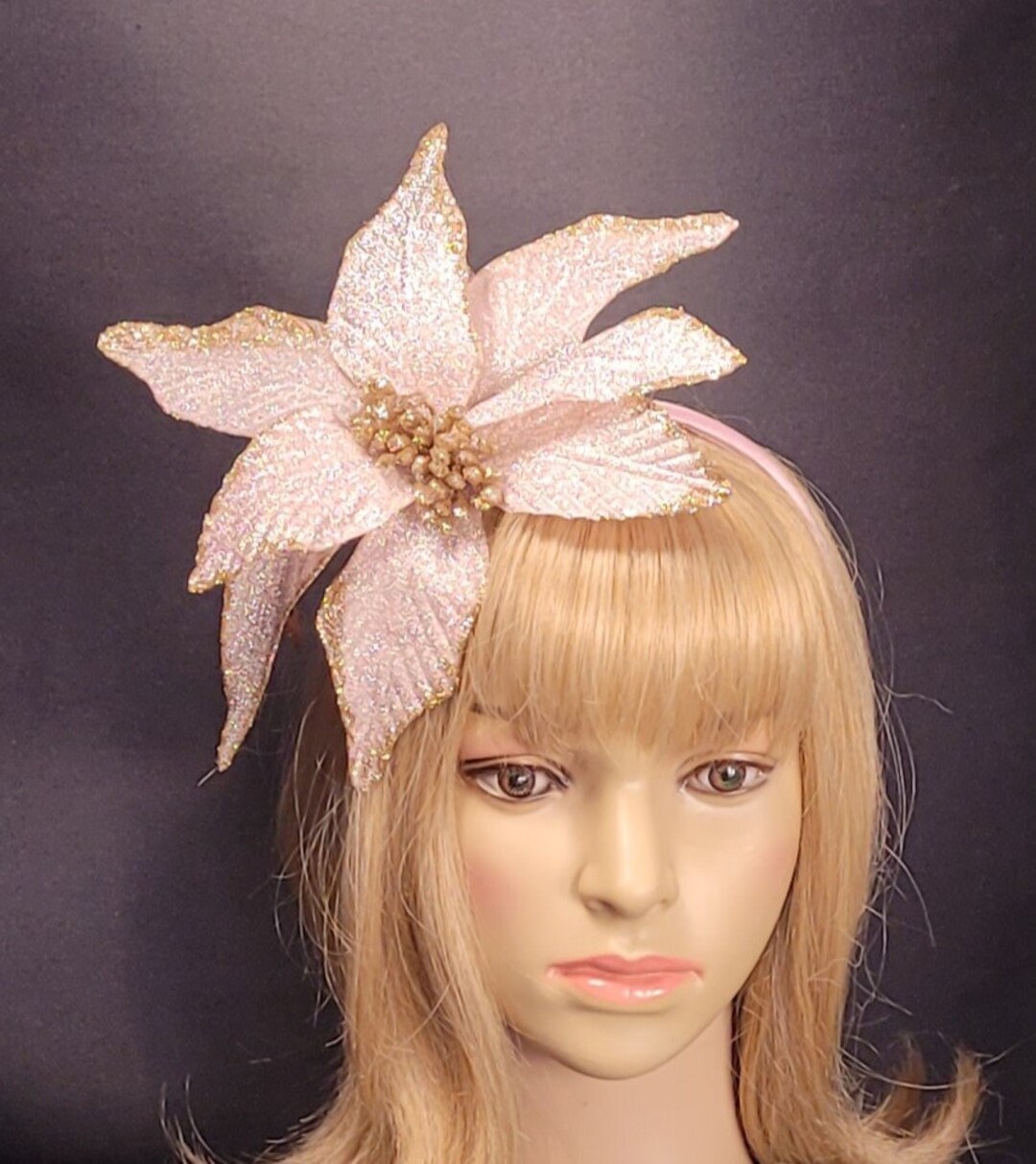 Rose Gold Christmas Fascinator Rose Gold Holiday Fascinator - Etsy
