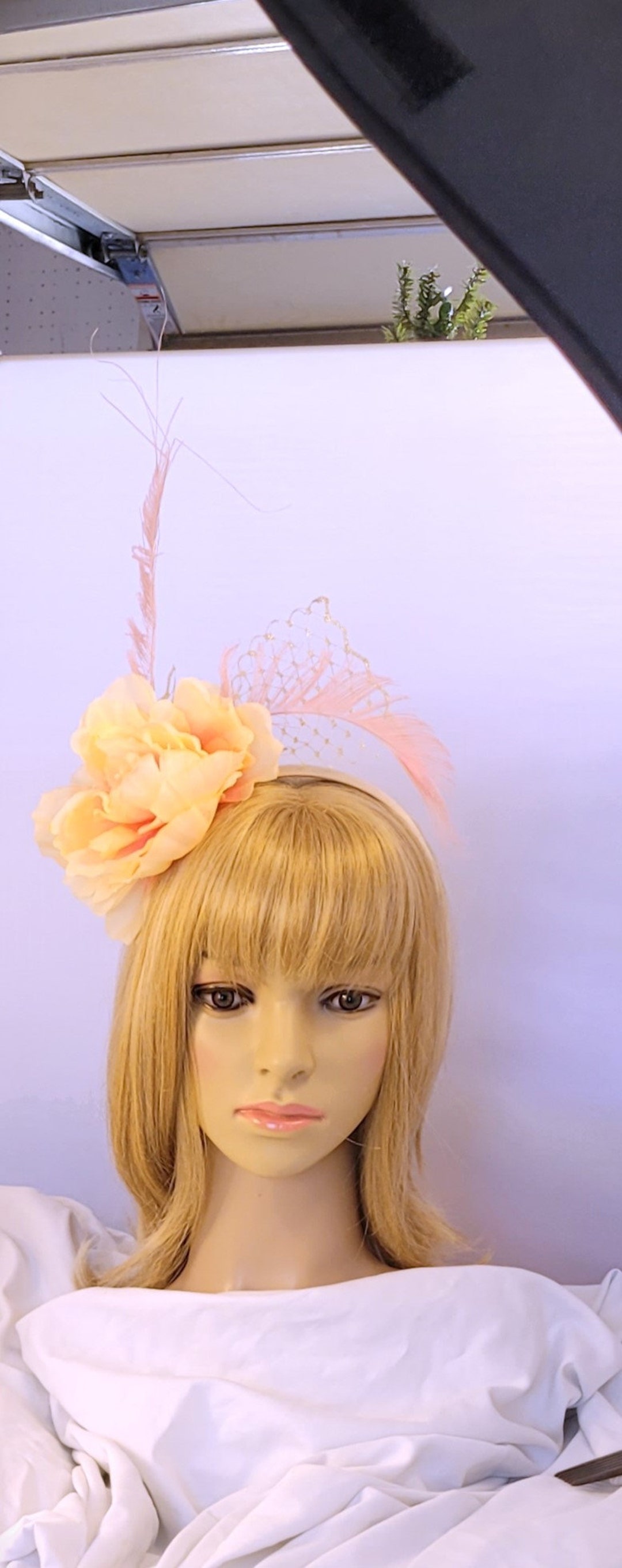 Coral Floral Fascinator, Coral Bridesmaid Fascinator, Coral Dressy ...