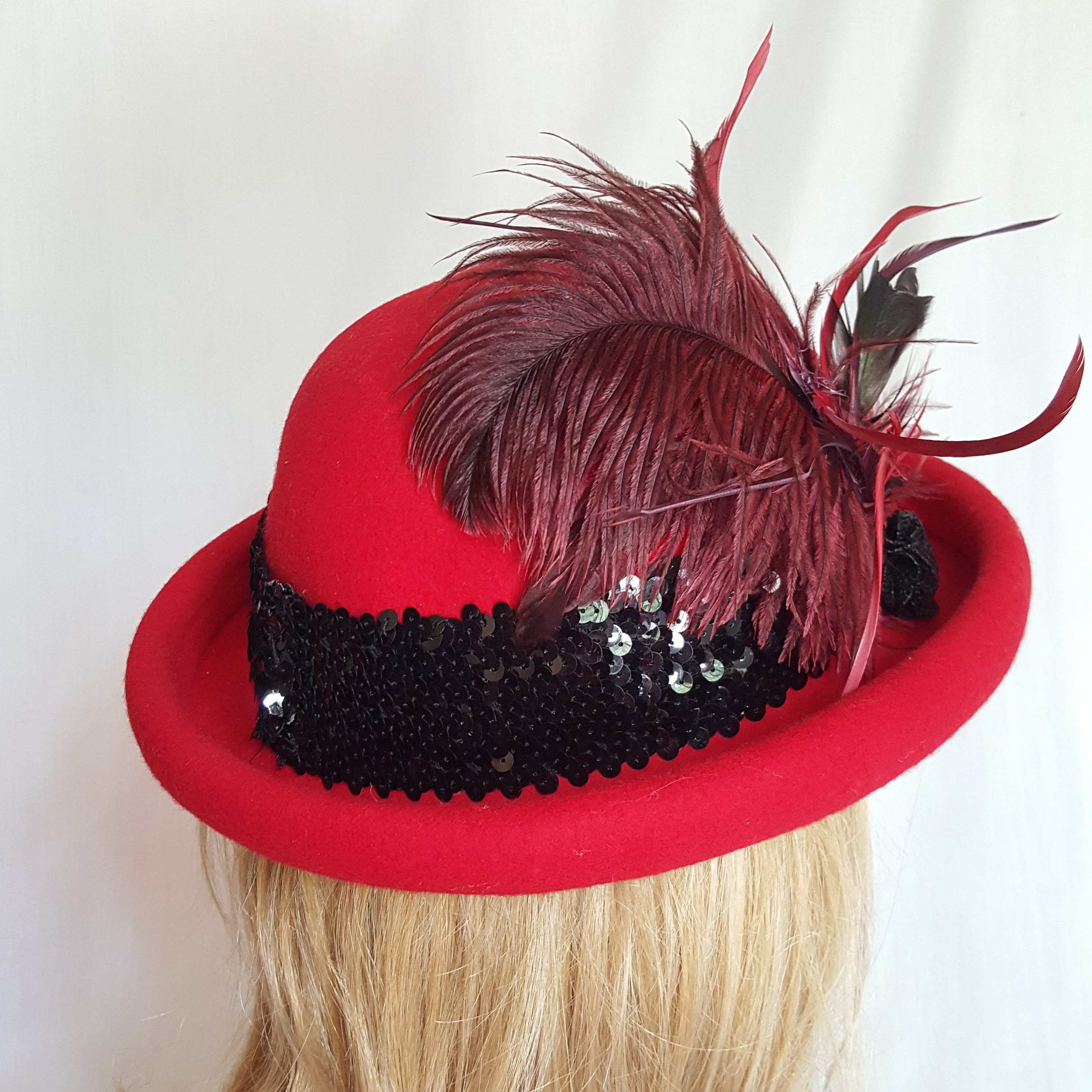 Red Felt Hat Red Formal HatRed Winter HatRed Church Hat | Etsy