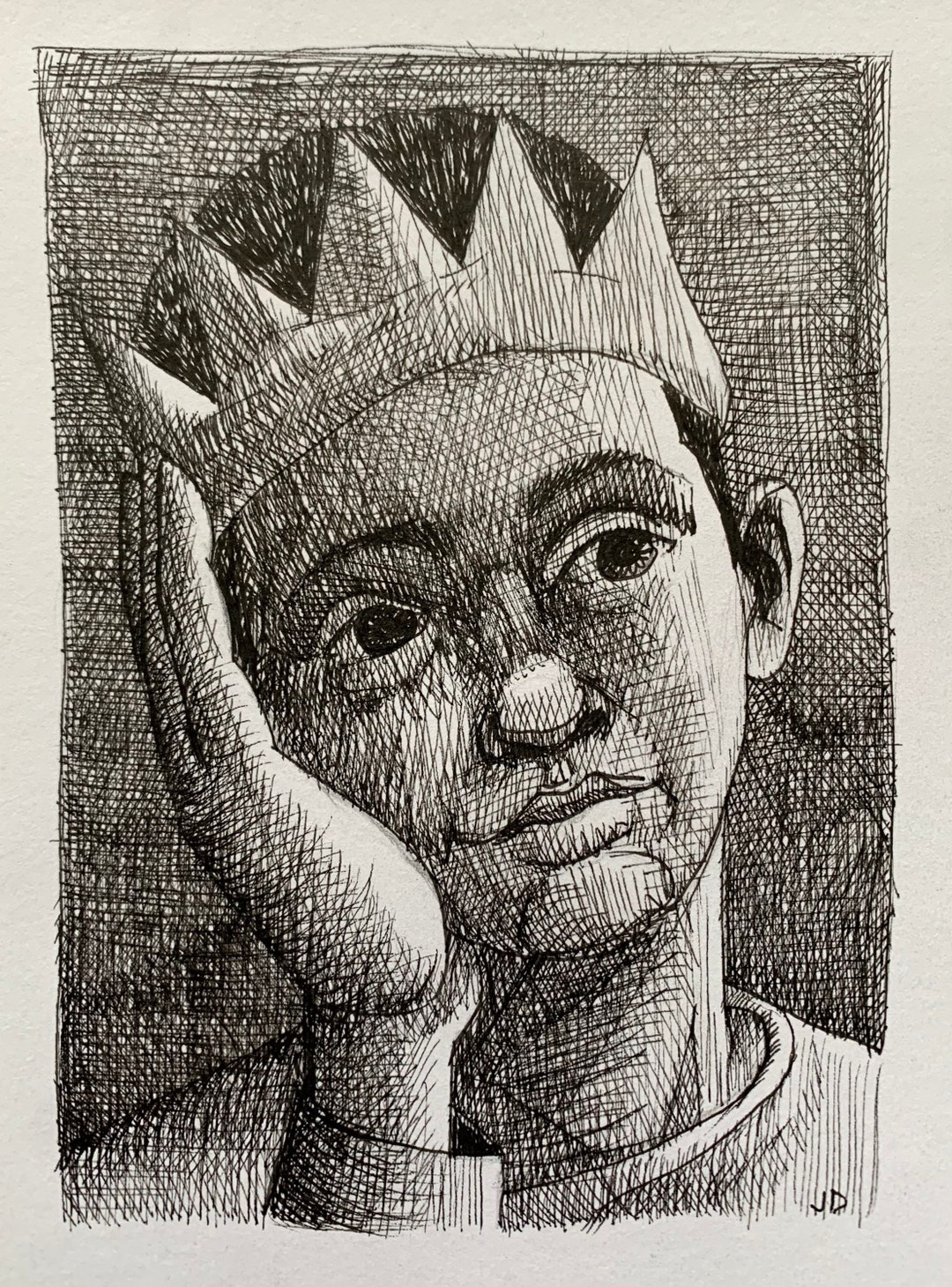 Pondering Original Drawing Original Pen Drawing - Etsy