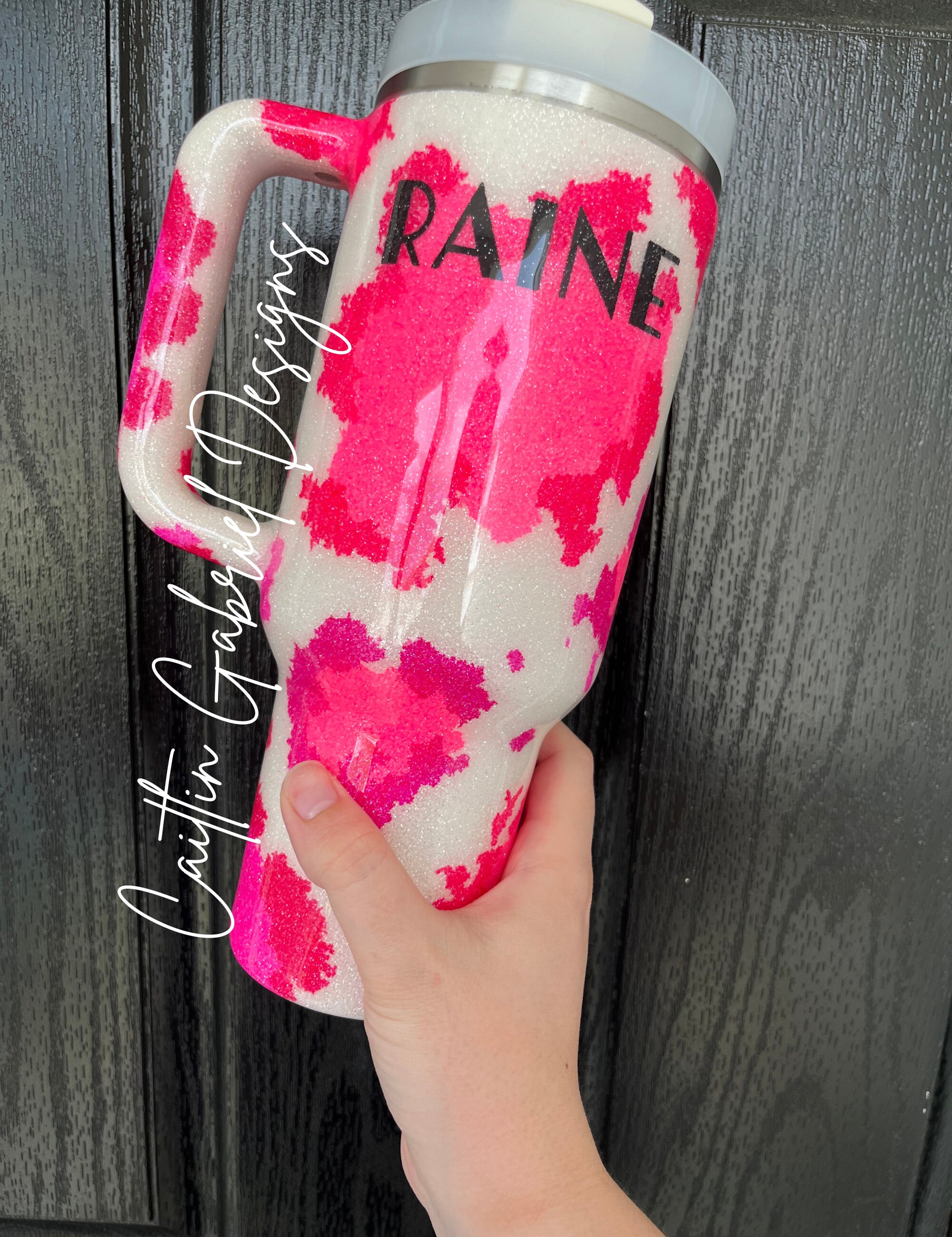 PINK Cowhide Tumbler | Stanley | Yeti | Simple Modern | HOGG - Etsy