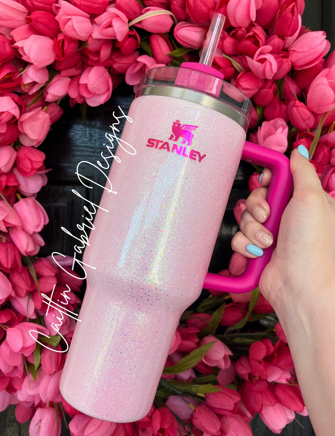 Pink Glitter Tumbler | Stanley - Etsy