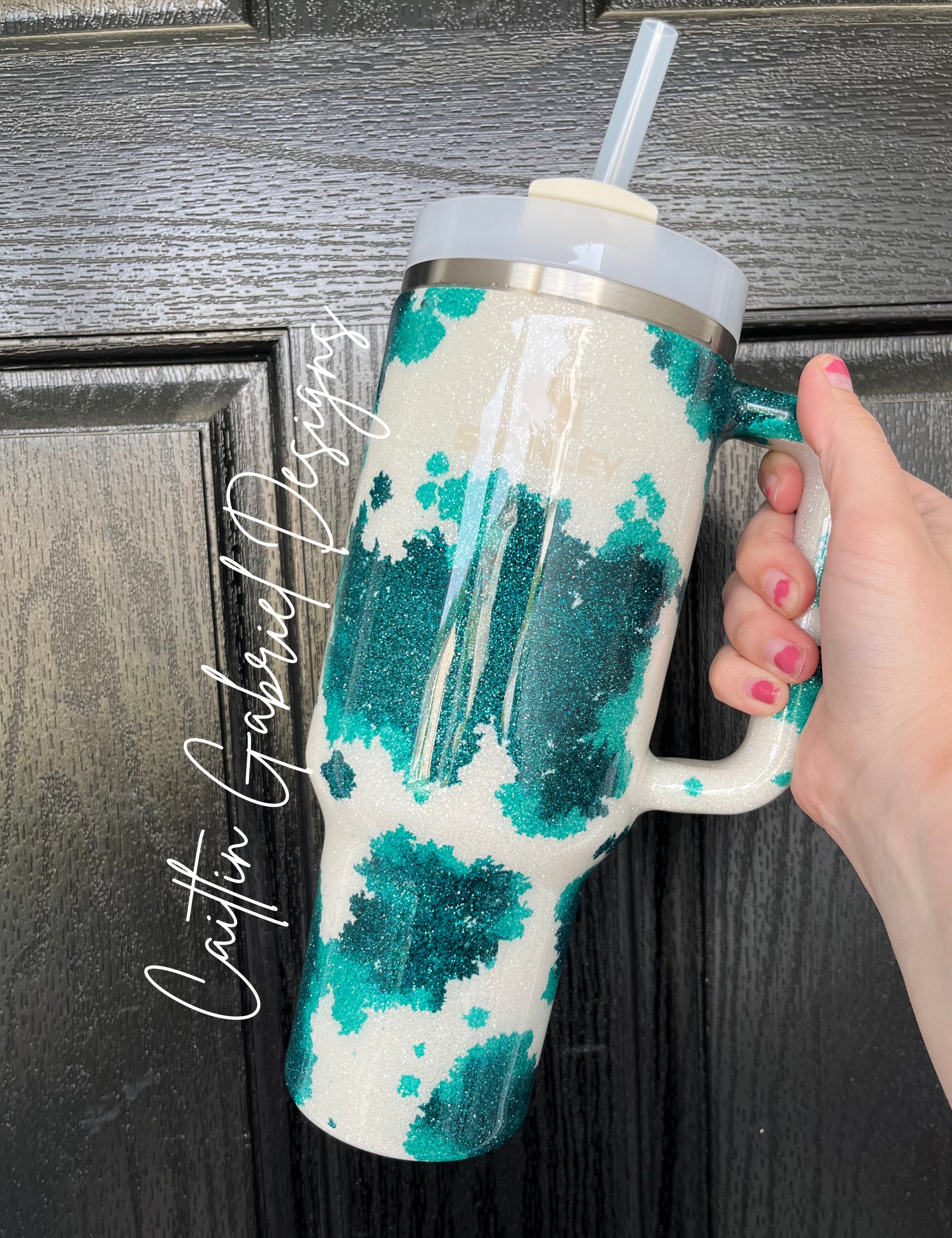TEAL Cowhide Tumbler | Stanley | Yeti | Simple Modern | HOGG - Etsy